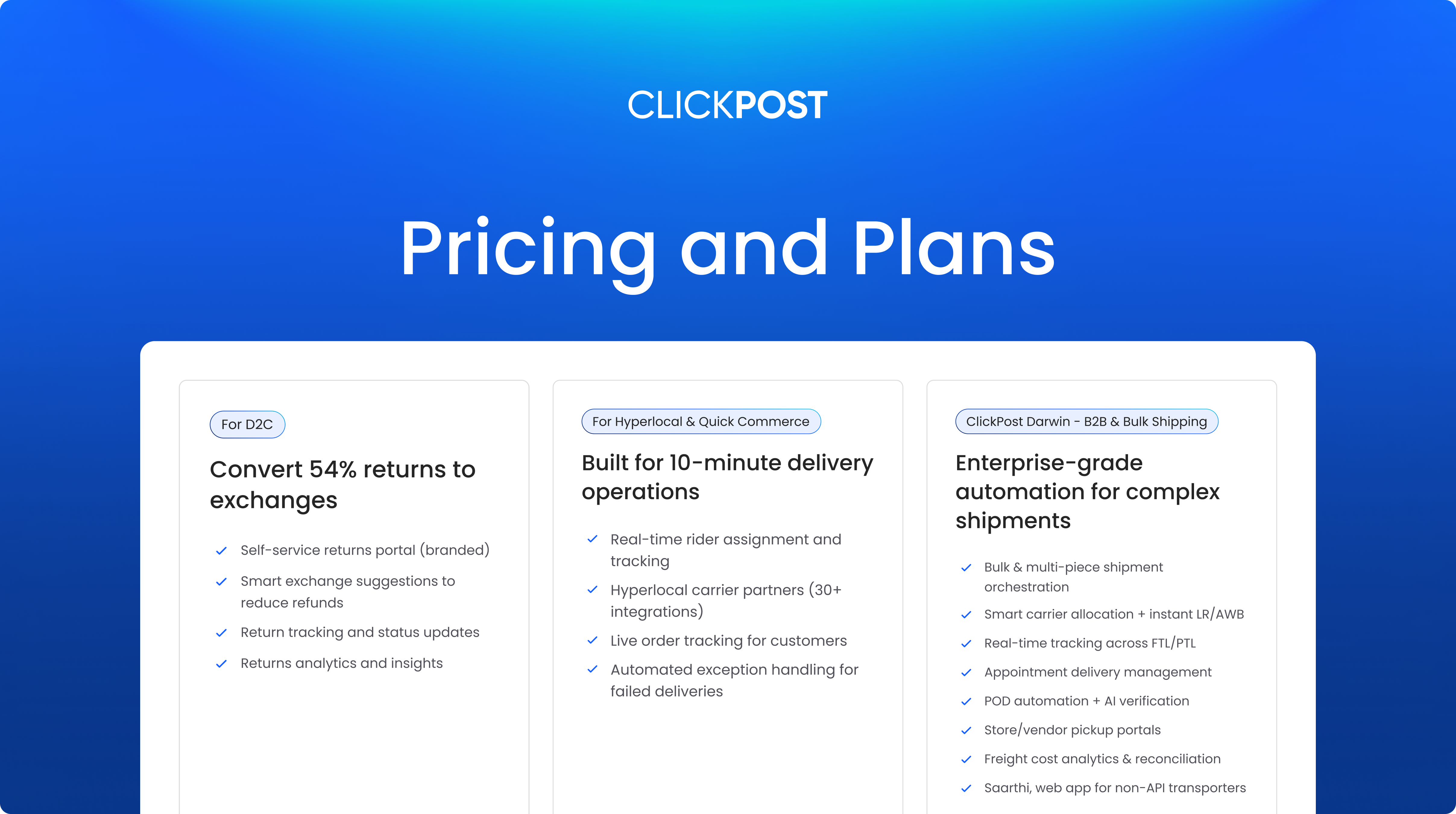 ClickPost Pricing and Plans